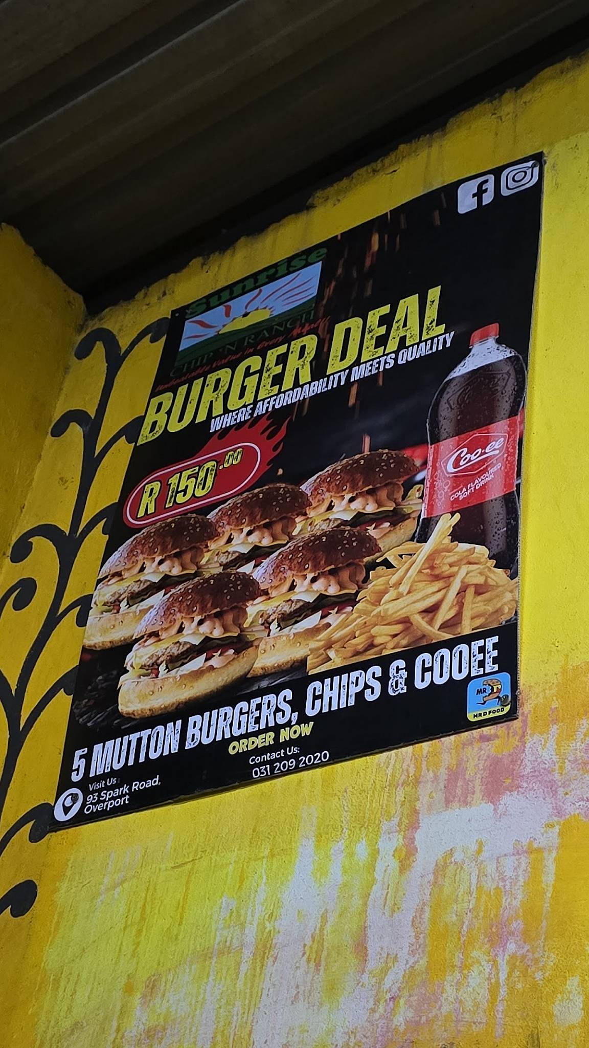 Menu at Sunrise Chip N Ranch, Overport, Durban restaurant, Durban, 93 ...
