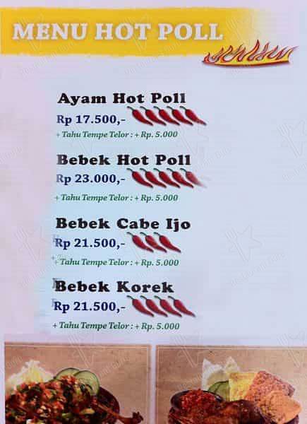 Menu at Super Penyet restaurant, Central Jakarta, Ratu Plaza Unit. G - 017
