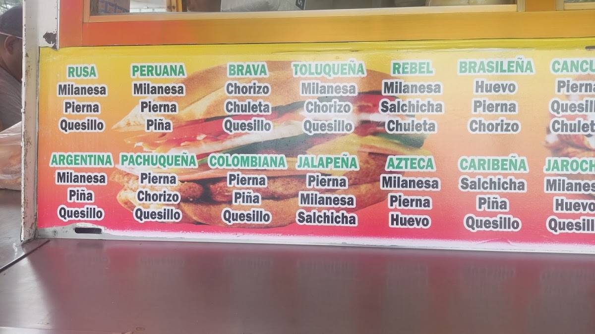 Menu at Súper Tortas restaurant, Mexico, C. Alfonso Toro S/N