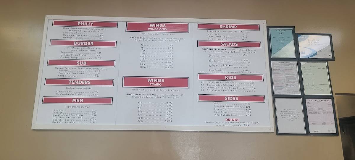 Menu at Super wings burger restaurant, Madison