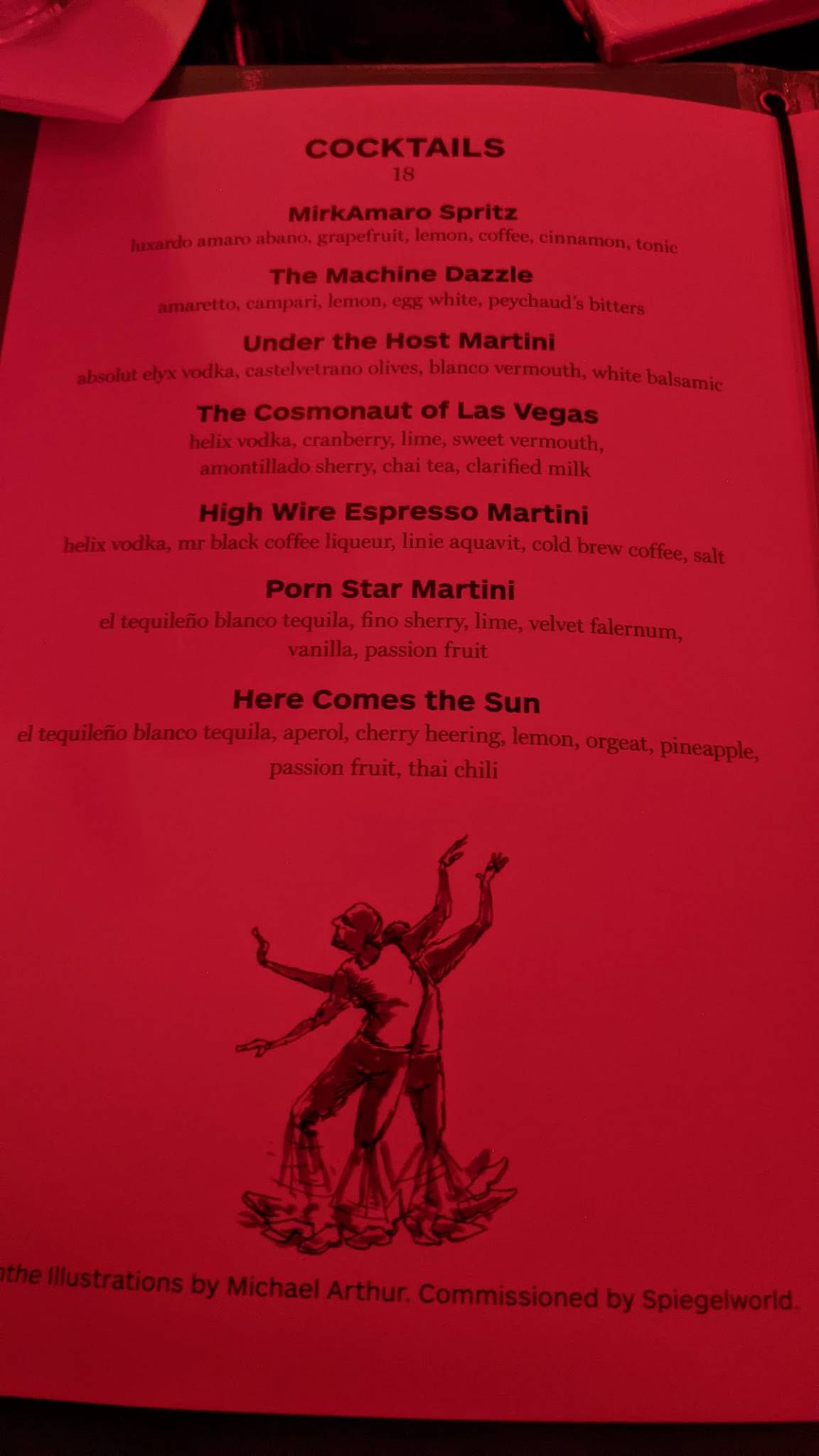Menu at Superfrico pub & bar, Las Vegas