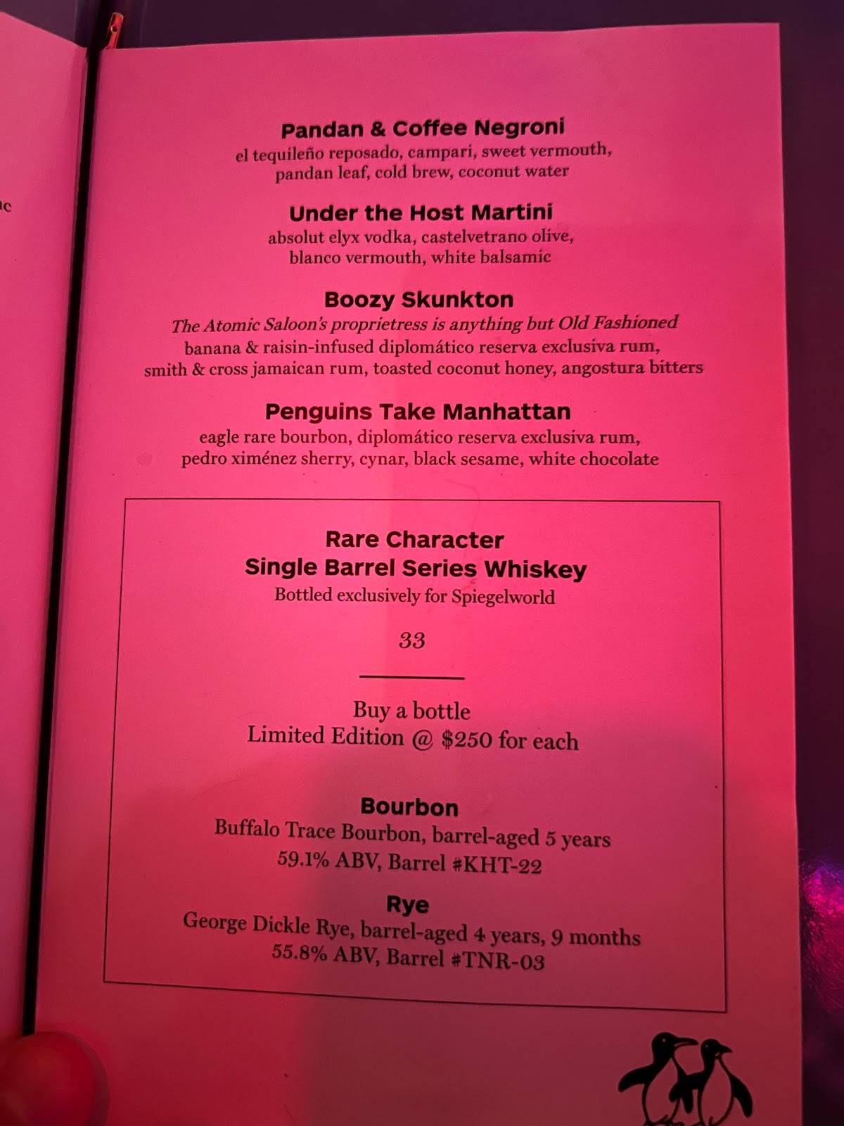 Menu at Superfrico pub & bar, Las Vegas