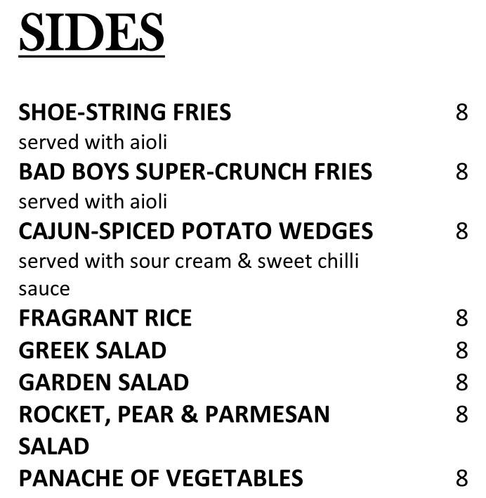 Carta de Alpha Seafood Restaurant, Surfers Paradise