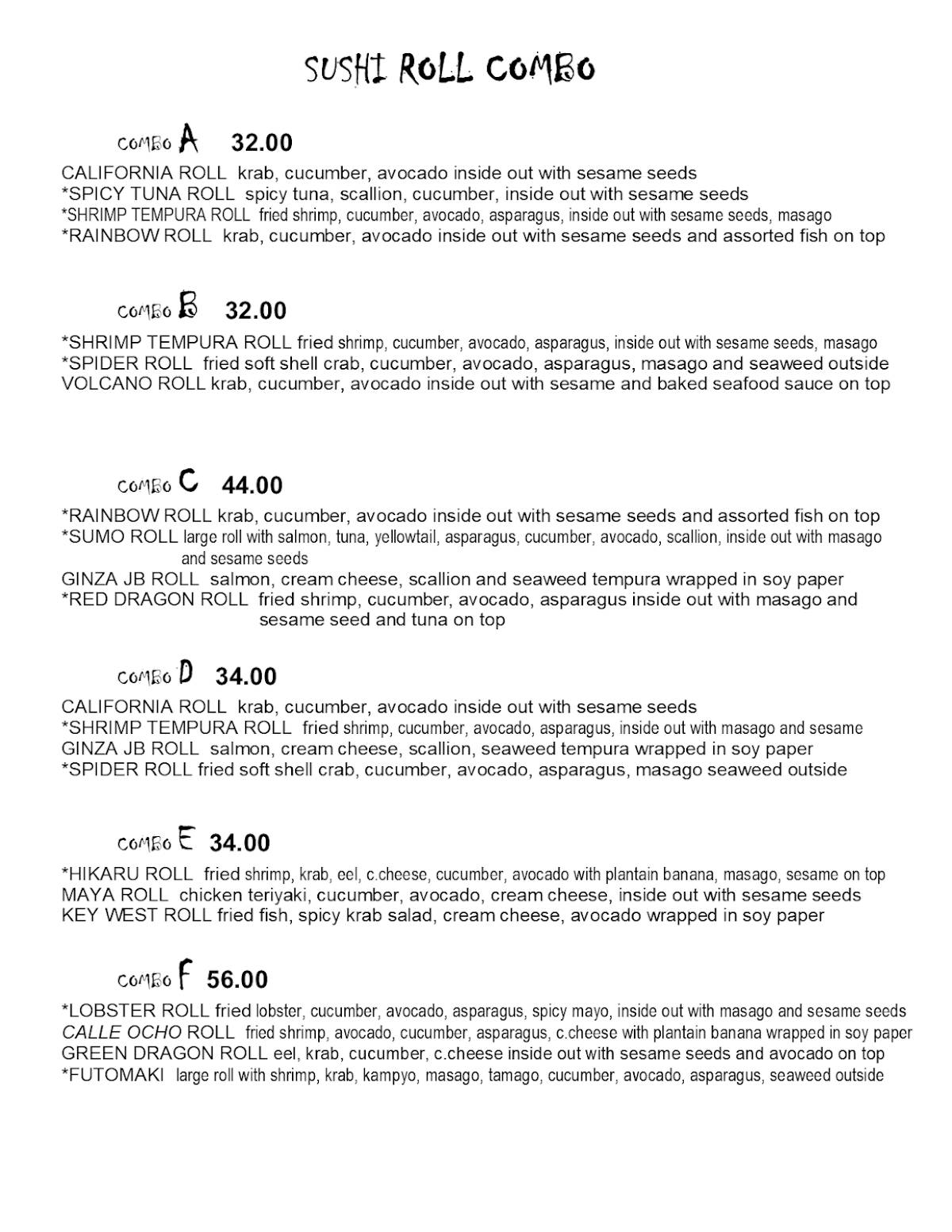 Menu at Sushi Goma restaurant, Port St. Lucie