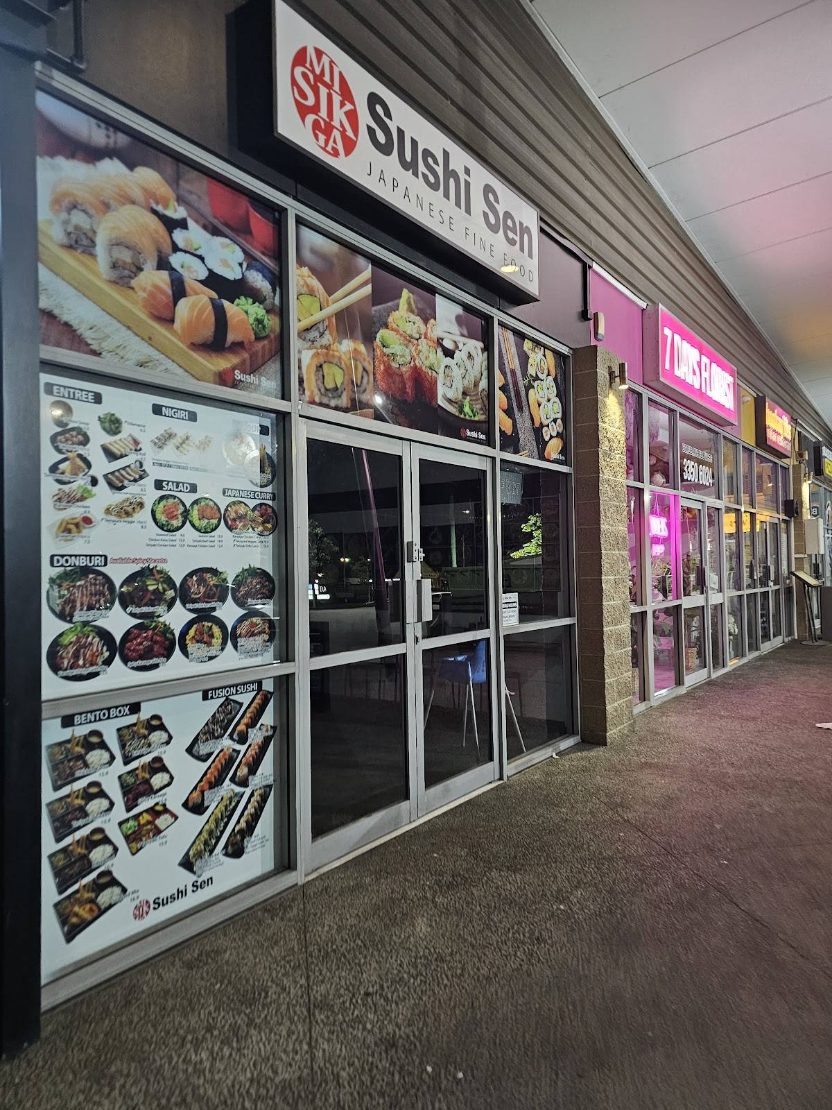 Menu at Sushi Sen restaurant, Chermside