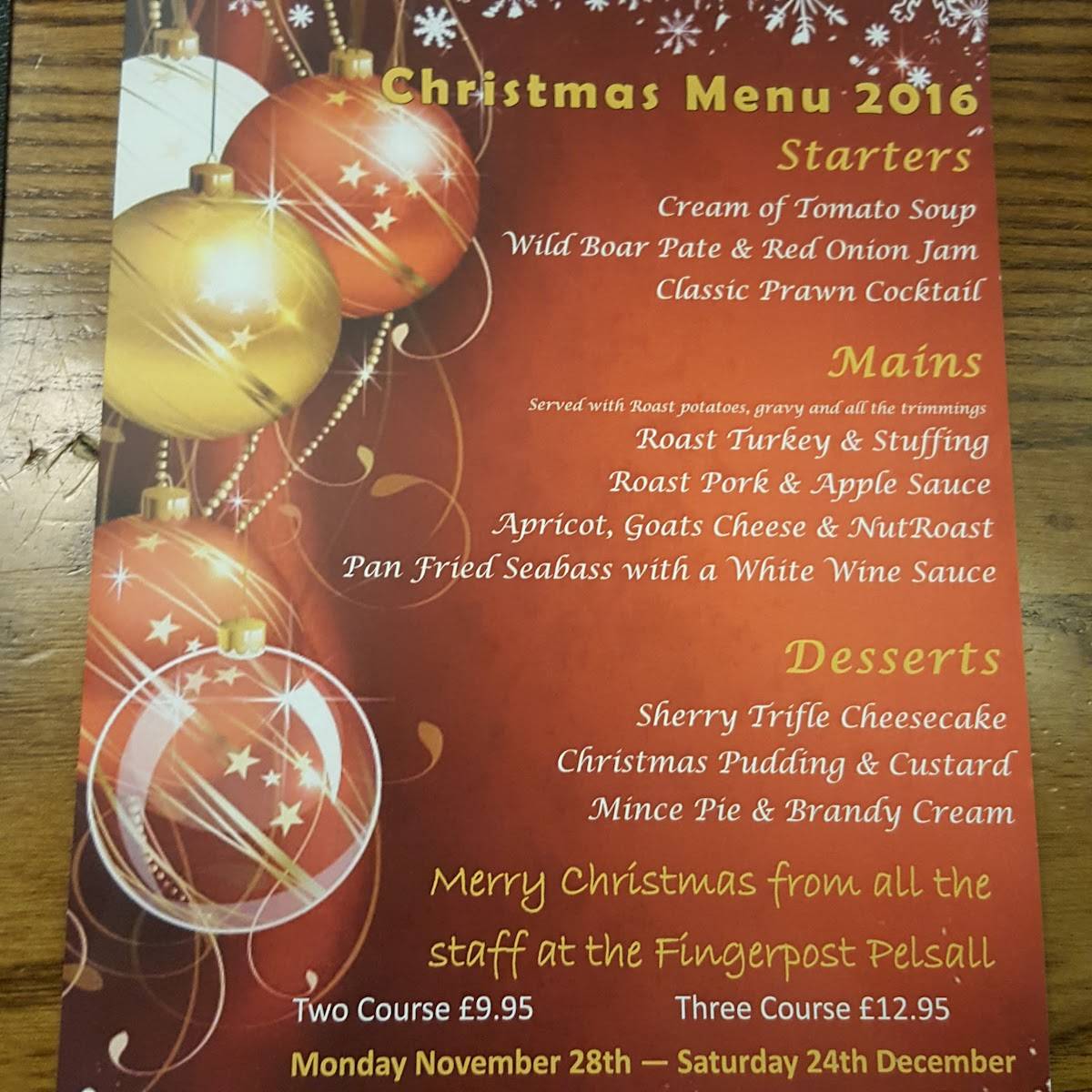 Menu at The Fingerpost pub & bar, Walsall