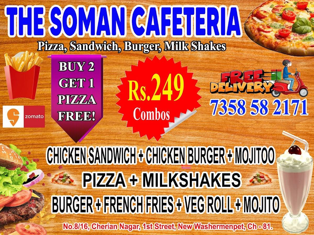 Menu at THE SOMAN CAFETERIA, Chennai