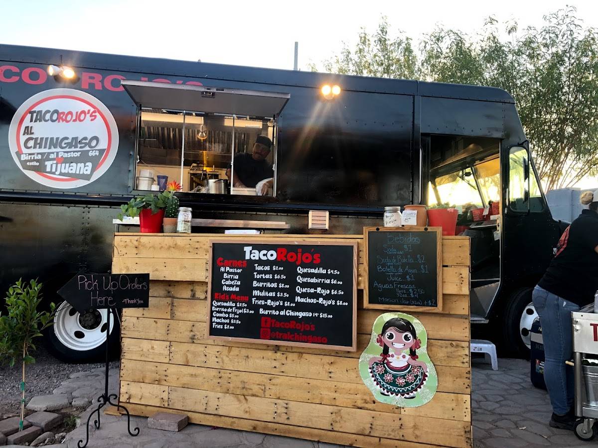 Menu at Taco Rojo’s restaurant, Glendale