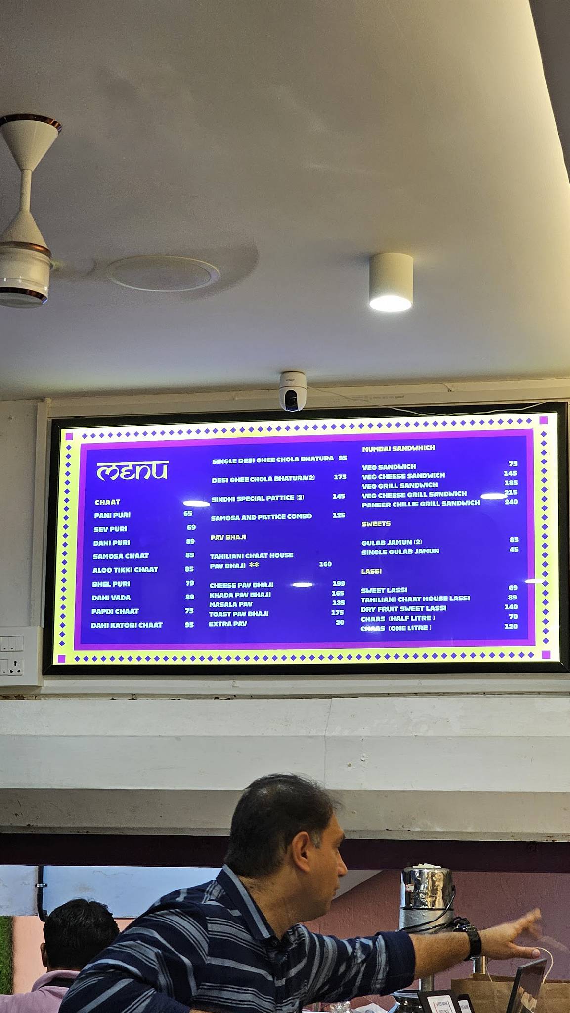 Menu at Tahiliani Chaat House, Kochi
