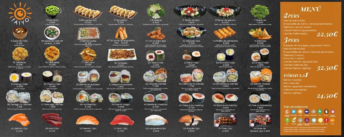 Carta de Taiyo Sushi Restaurant japones, Esparraguera