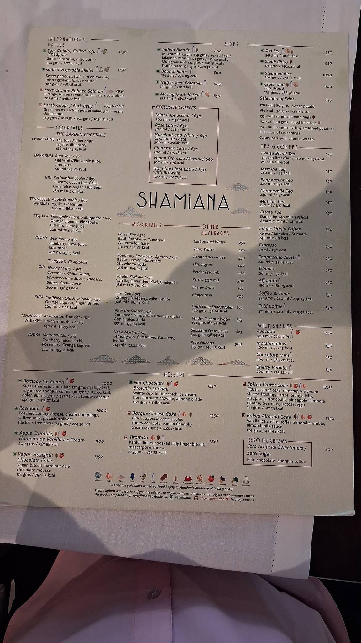 Menu at Taj Hotel, Mumbai, No 4