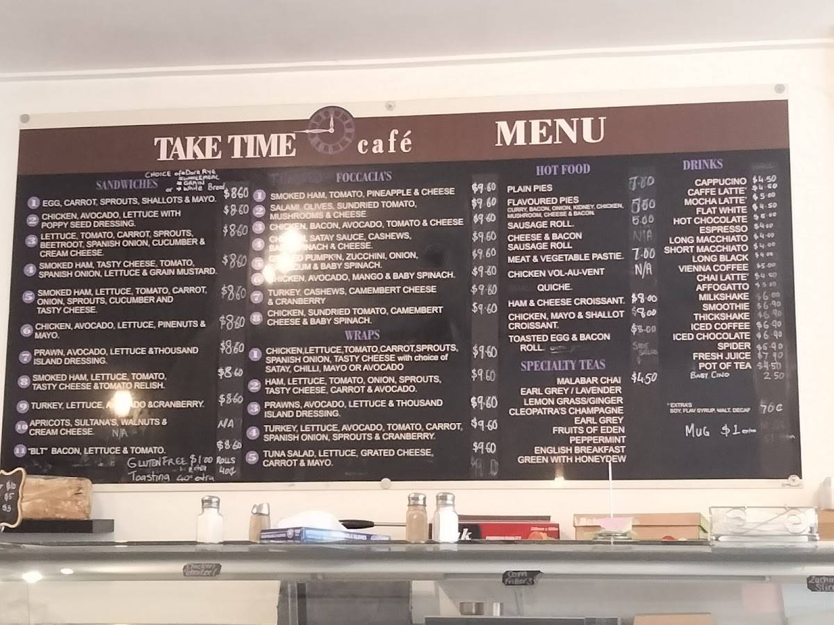 Menu at WHITEMOCHA Cafe, Wodonga