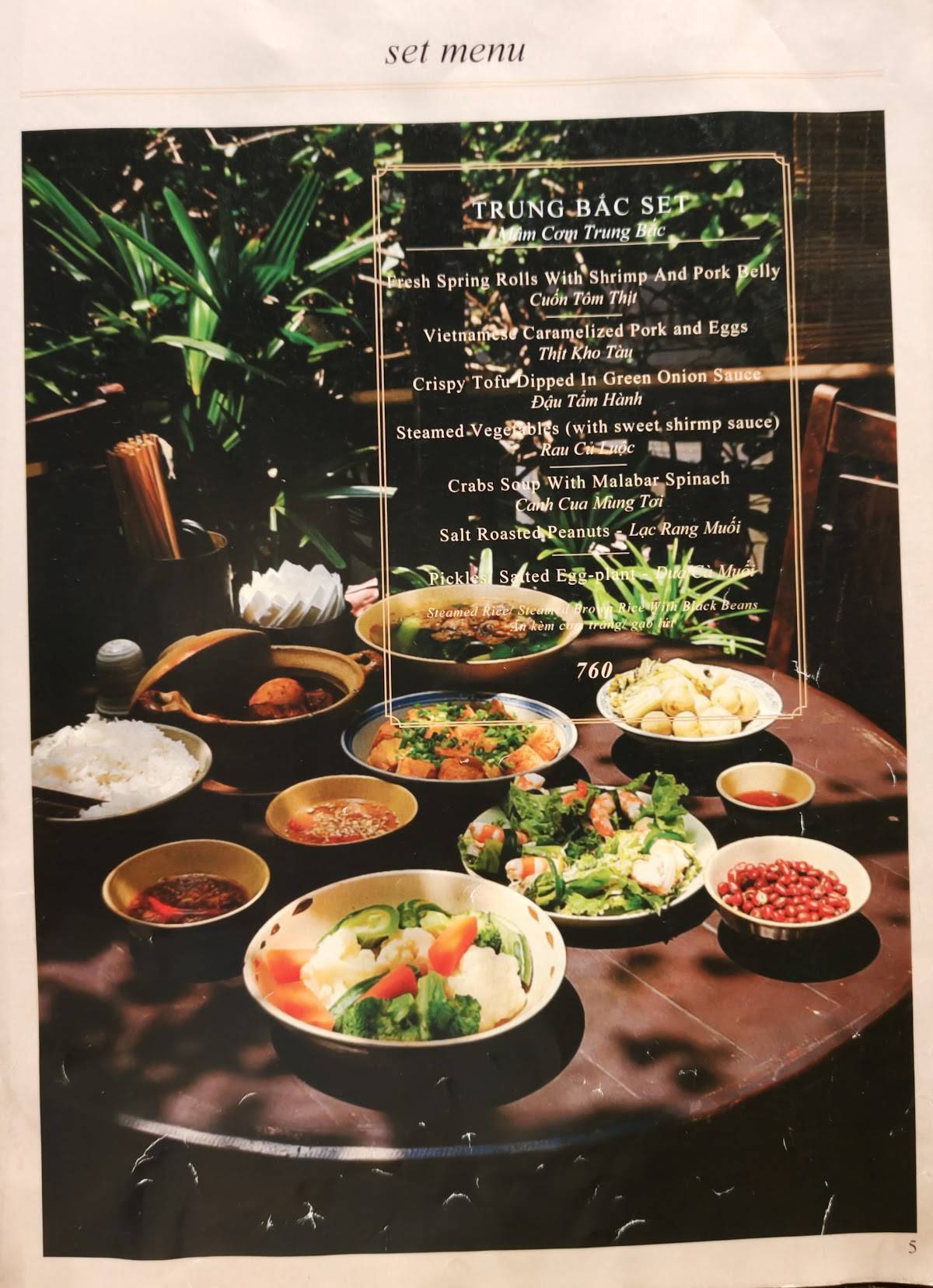 Menu at Tầm vị restaurant, Hanoi, 4b P. Yên Thế
