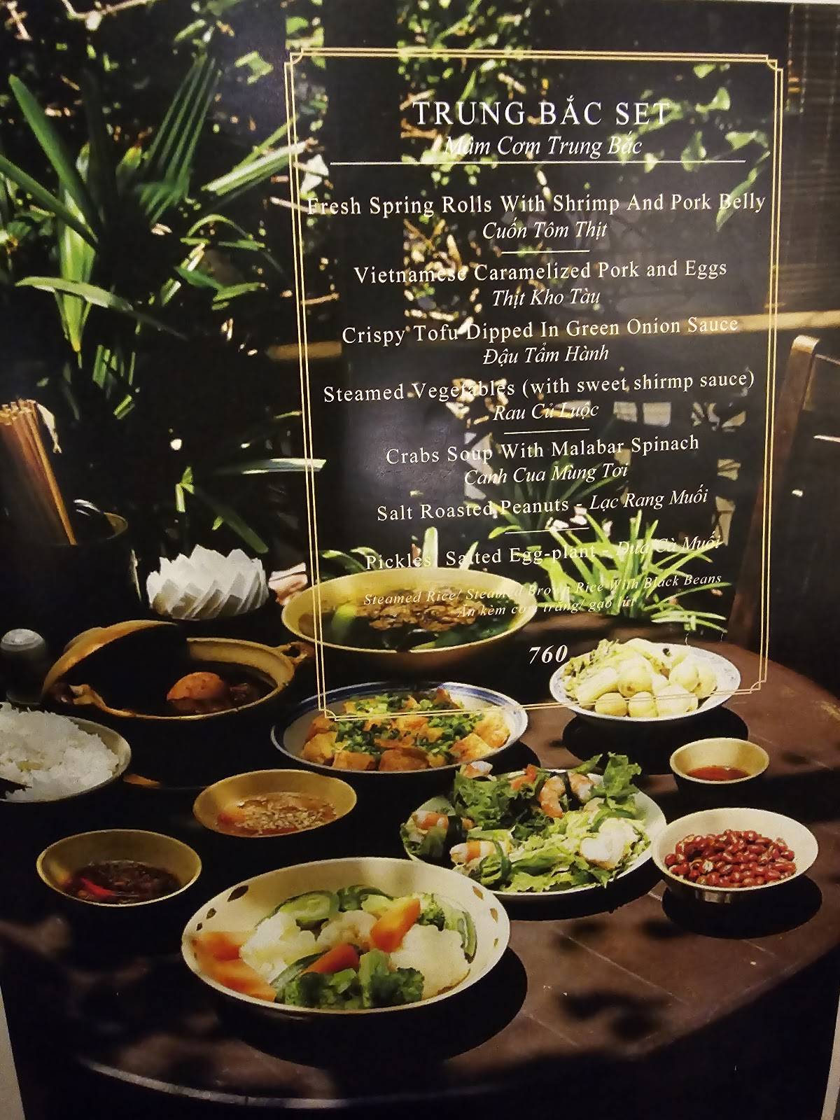 Menu at Tầm vị restaurant, Hanoi, 4b P. Yên Thế
