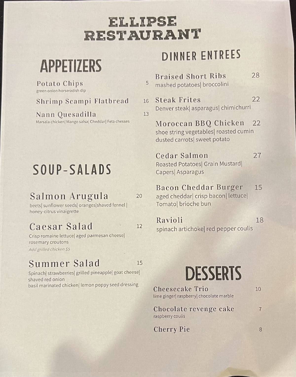 Menu at Tandem Restaurant & Bar, Falls Church