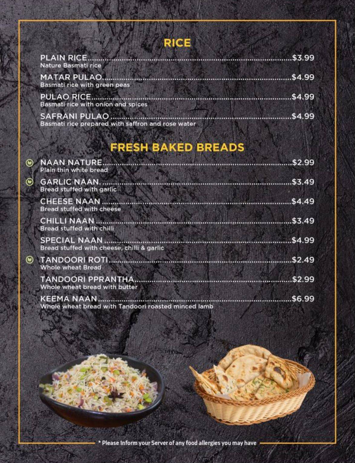 Menu at Tandoori Bites Indian Cuisine restaurant, 100 Mile House