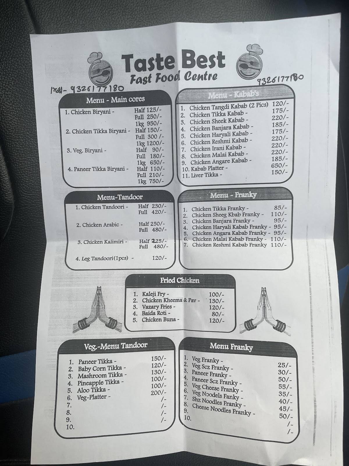Menu at Taste Best, Mumbai