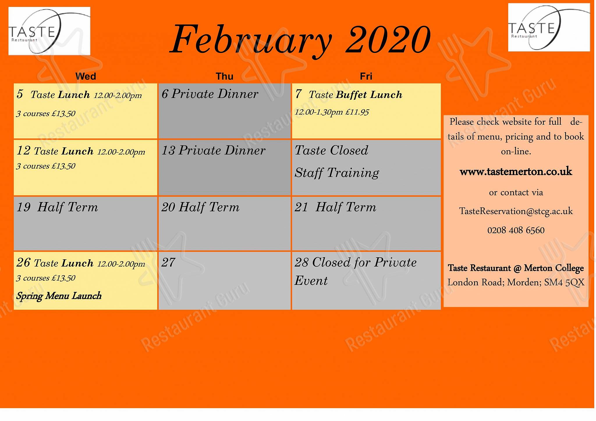Menu at TASTE cafe, Suffolk, Harbour View Blvd Suite 100