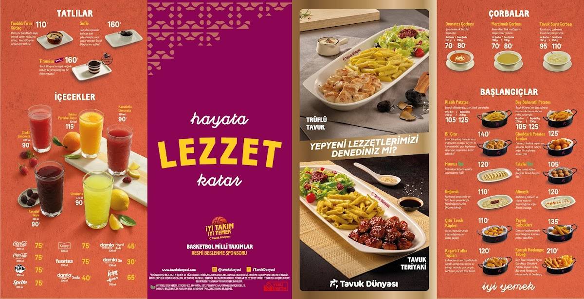 Menu at Tavuk Dünyası - Akdeniz Park Avm, Alanya