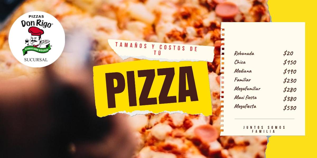 Carta del restaurante Pizzas Don Rigo Sucursal, Tequisquiapan