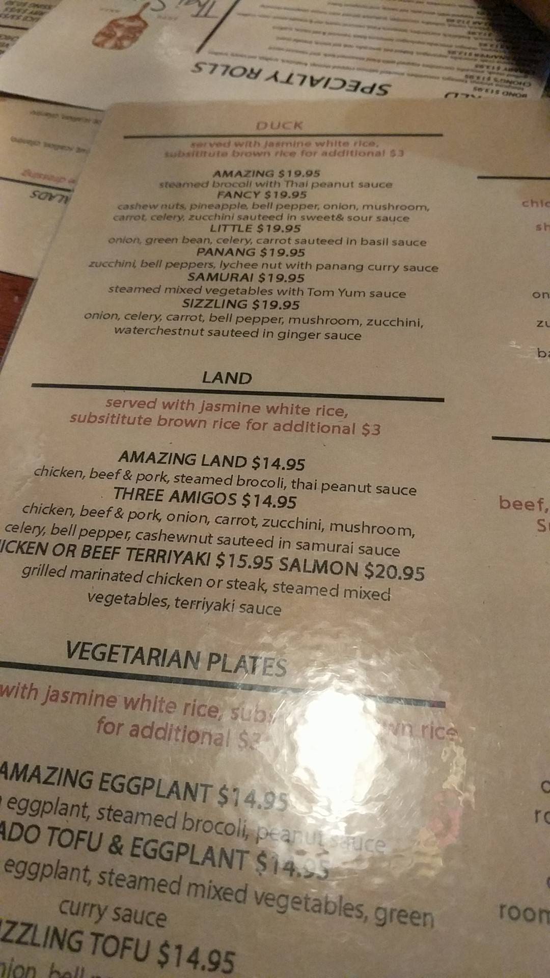 Menu at Thai Samurai Restaurant, New Port Richey, Little Rd
