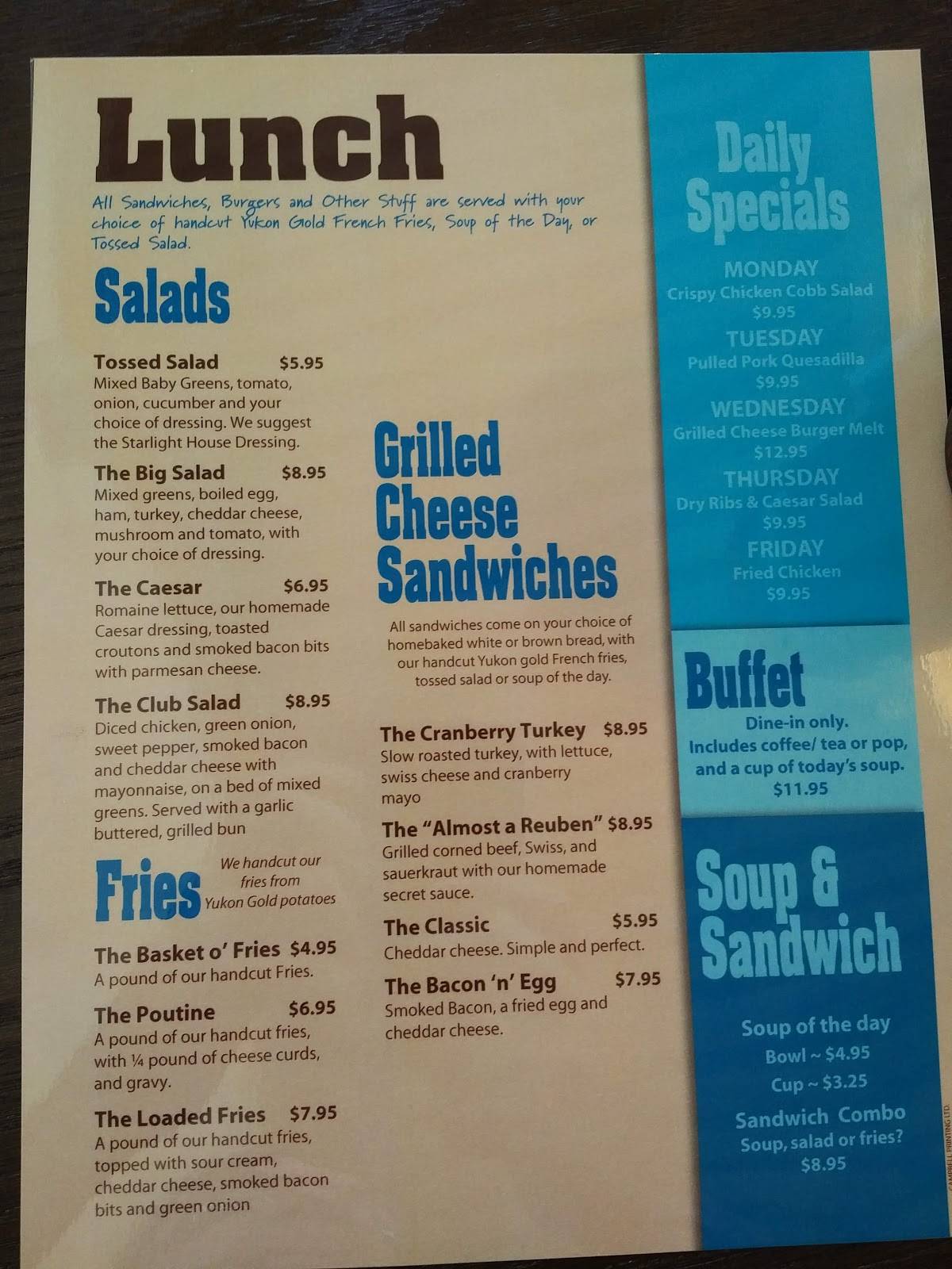 Menu at The 40th Street Grill restaurant, Prince Albert