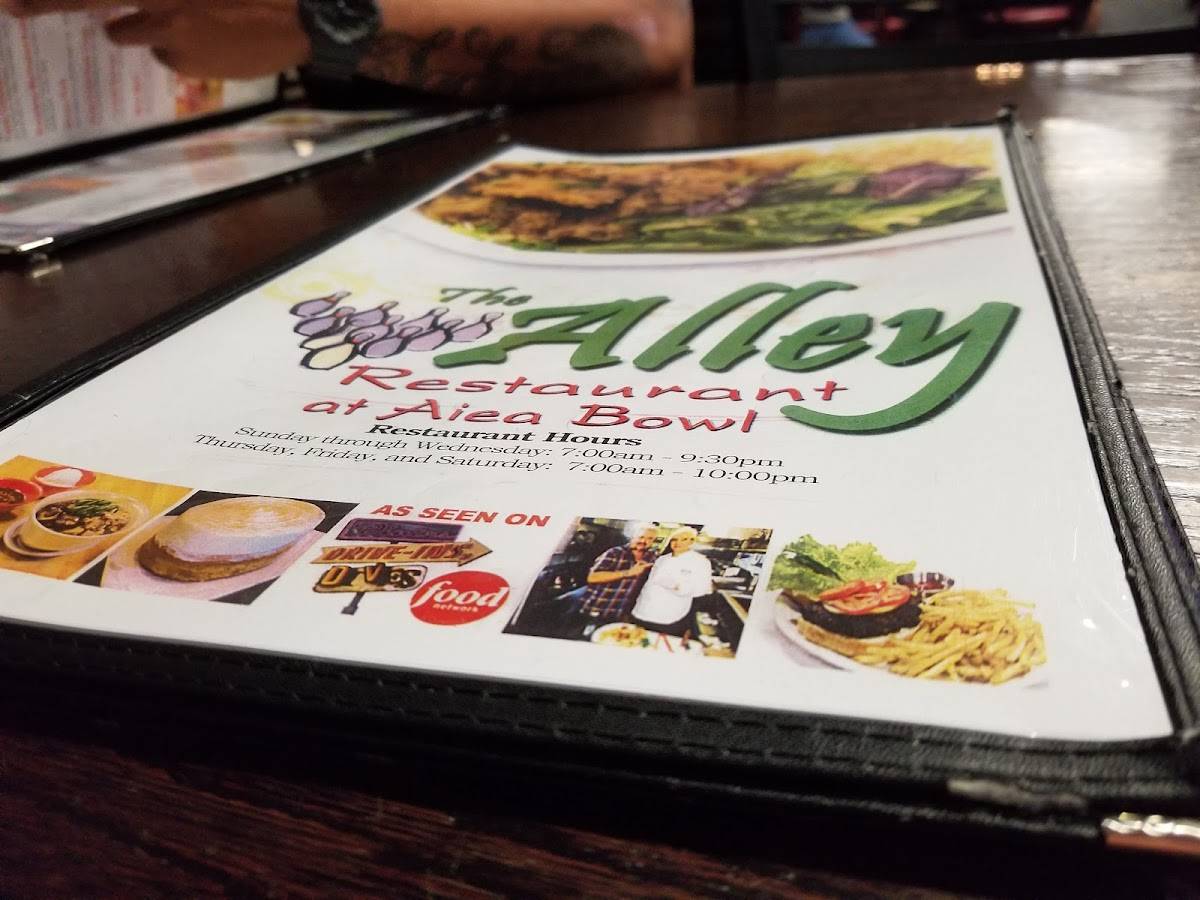 Menu at The Alley Restaurant at Aiea Bowl, Aiea