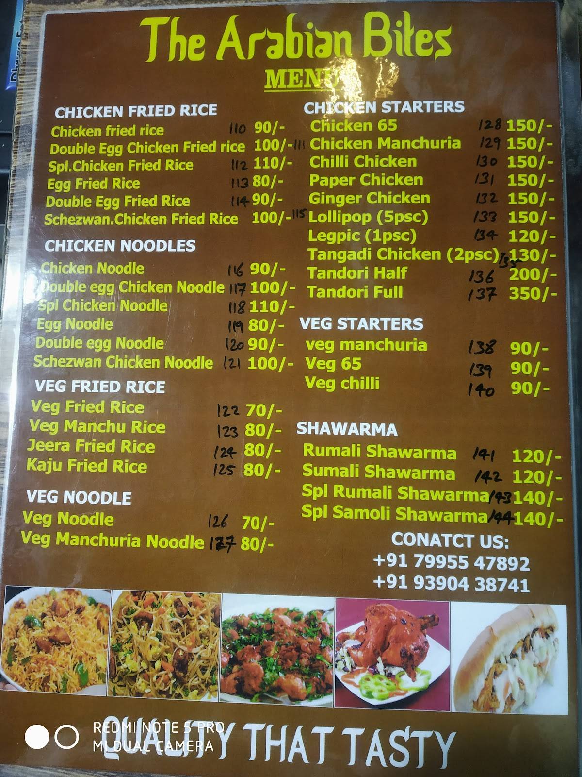 Menu at The Arabian Bites, Hyderabad