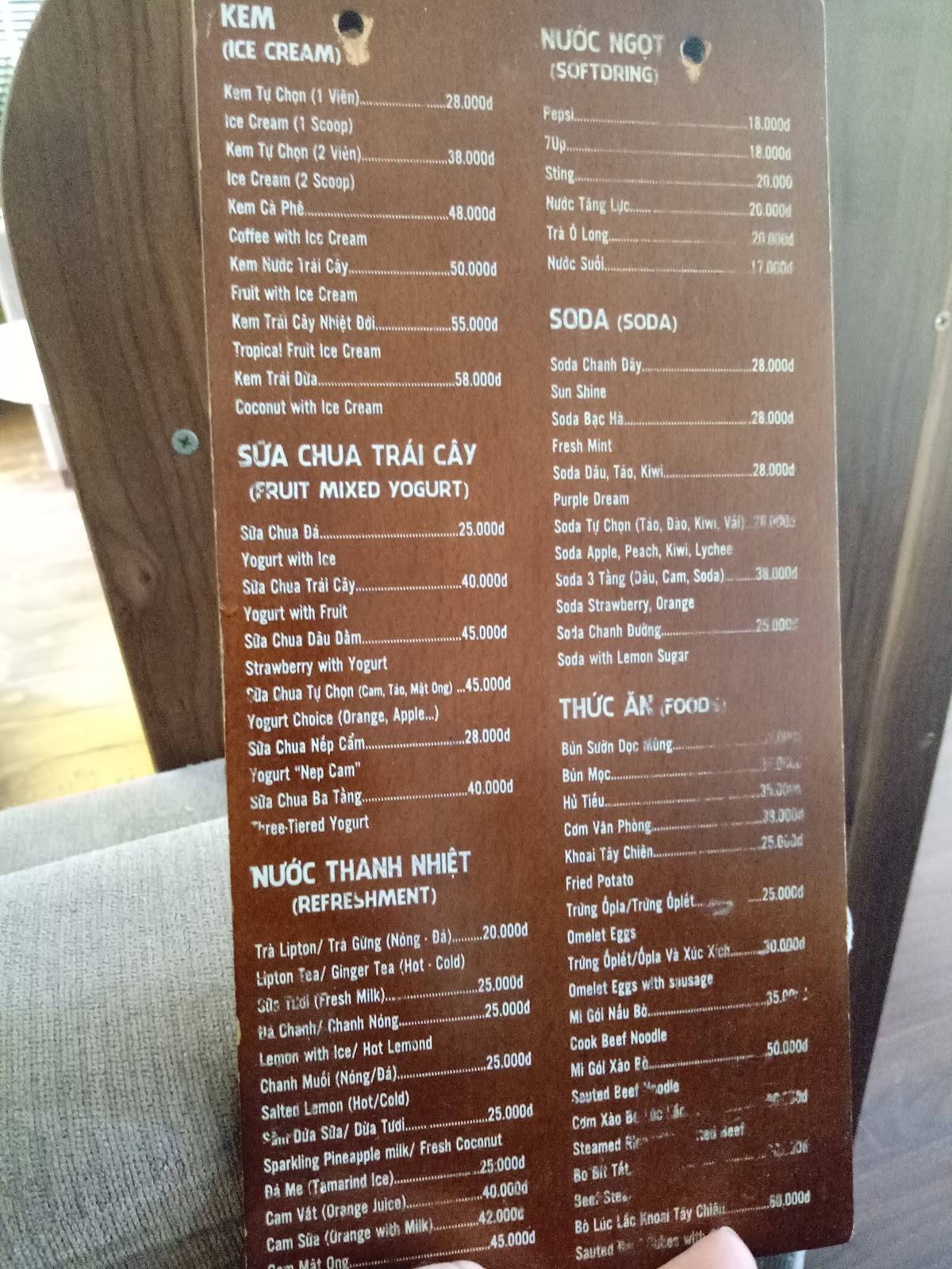 Menu at The Augusta - Coffee Bar, Vung Tau