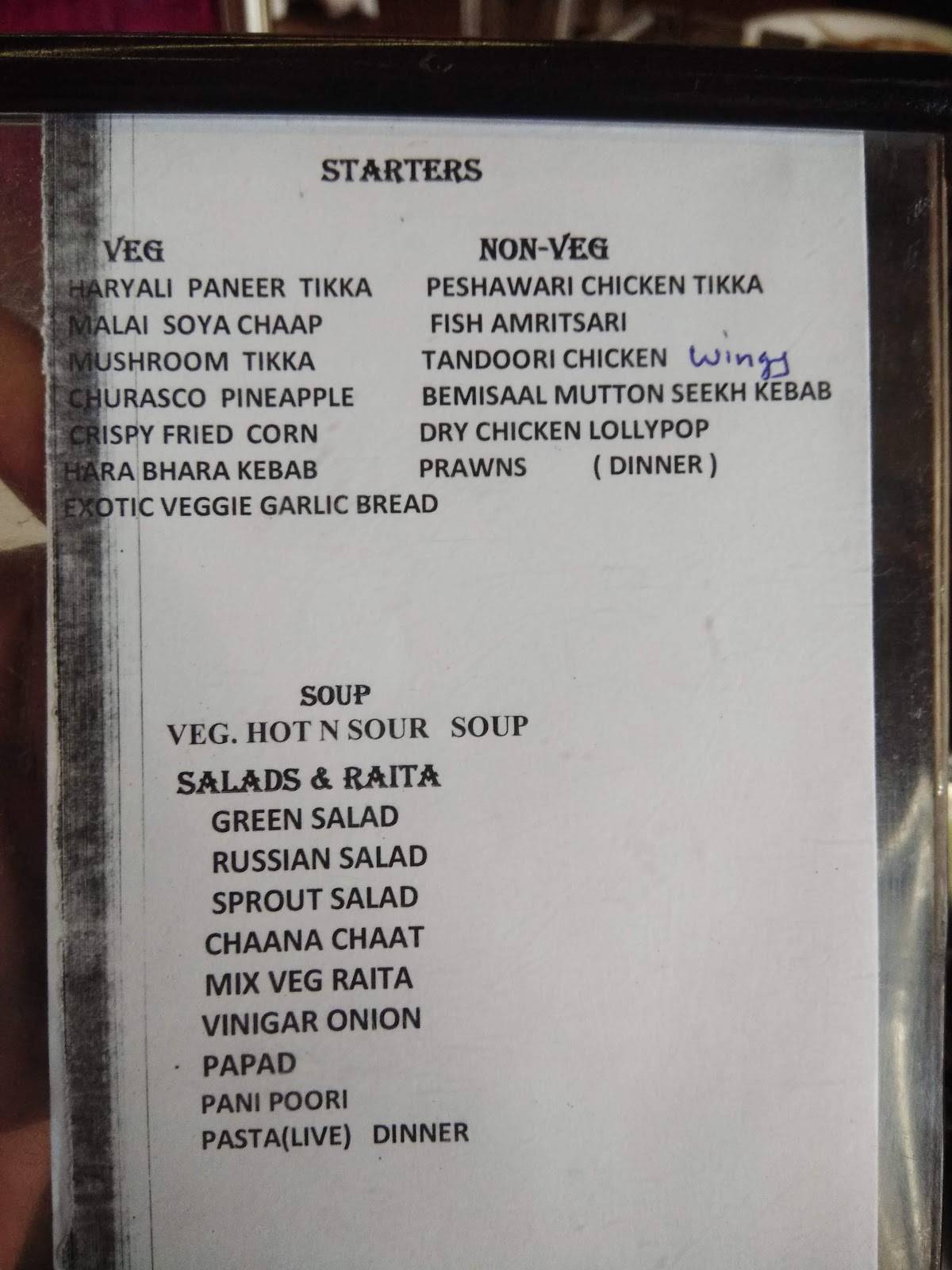 Menu at The Barbeque Paradise, Zirakpur, Sco 1