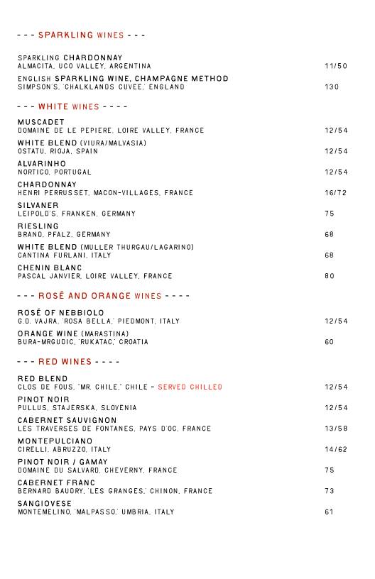 Menu at The Bell pub & bar, New Orleans