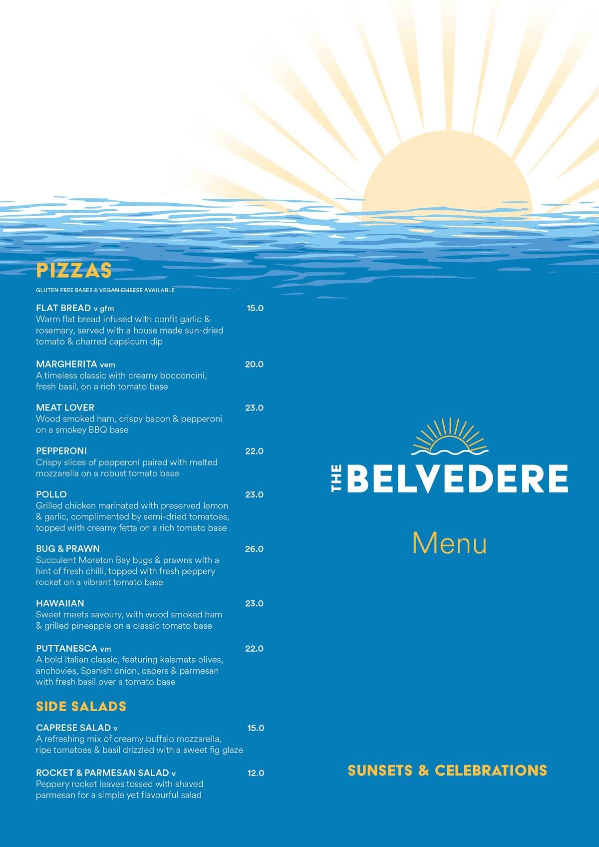Menu at The Belvedere pub & bar, Woody Point, Cnr