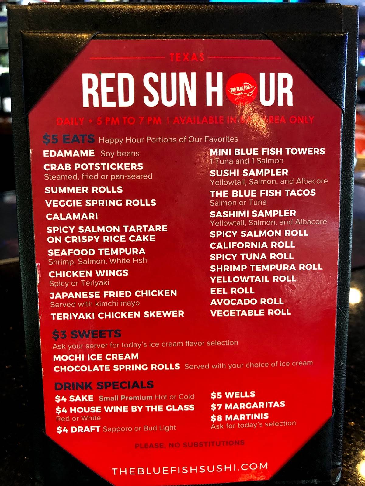 Menu at The Blue Fish restaurant, Katy, Commercial Center Blvd b350