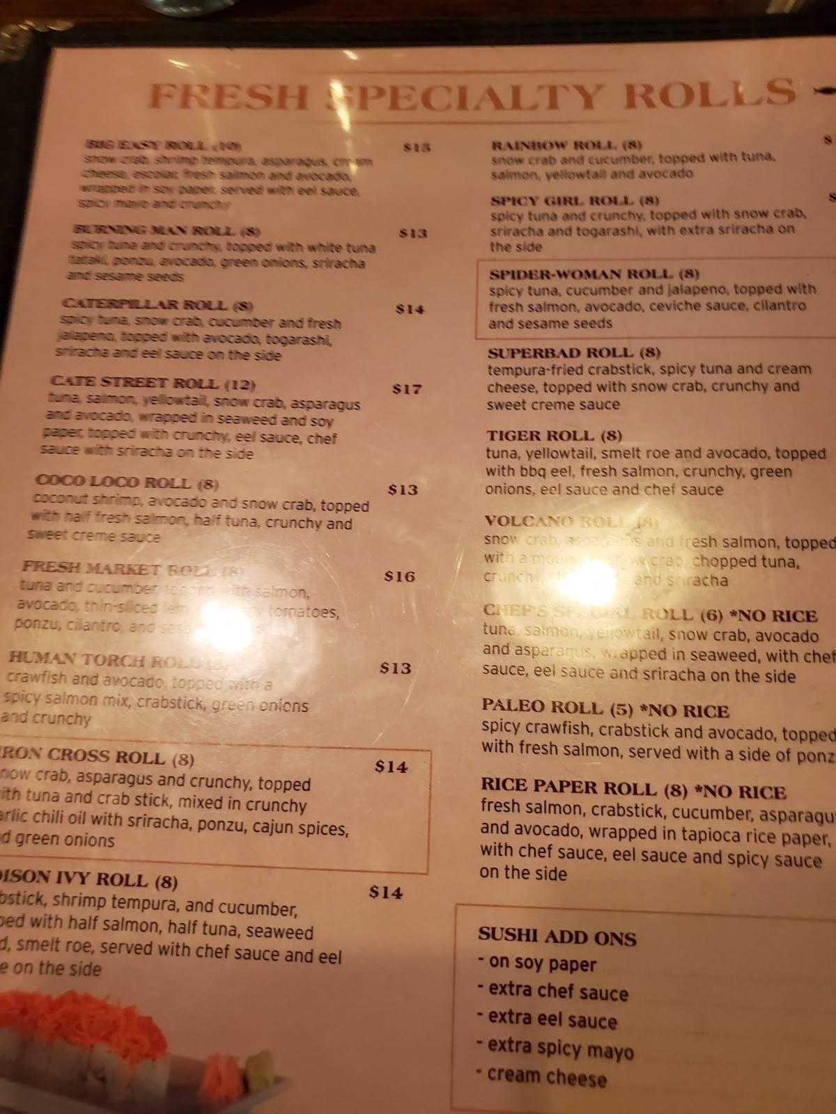 Menu at The Boston Restaurant, Amite City