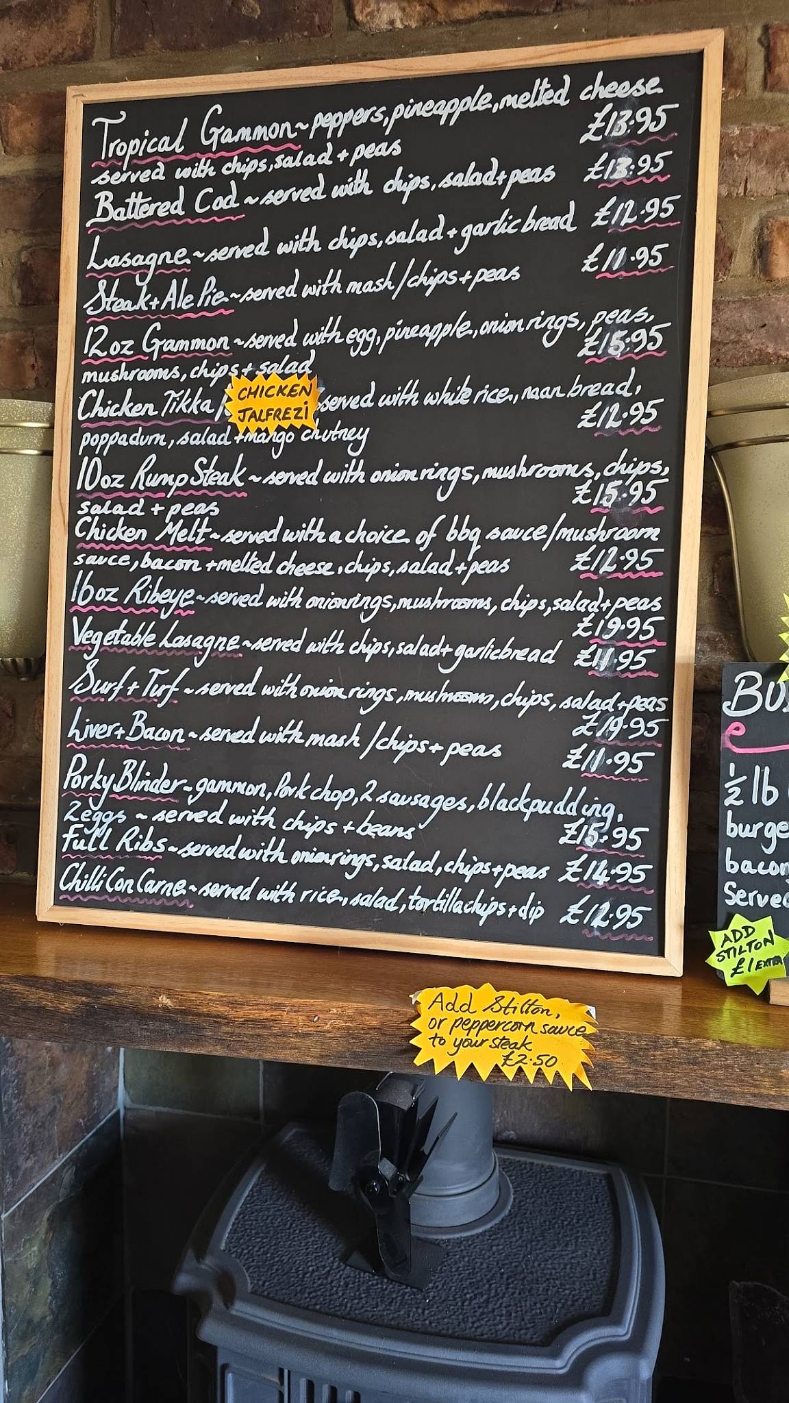 Menu at The Bull & Dog, Freiston pub & bar, Boston