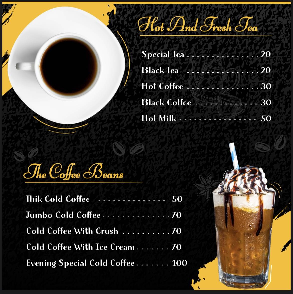 Menu at The Café Evening, Pune