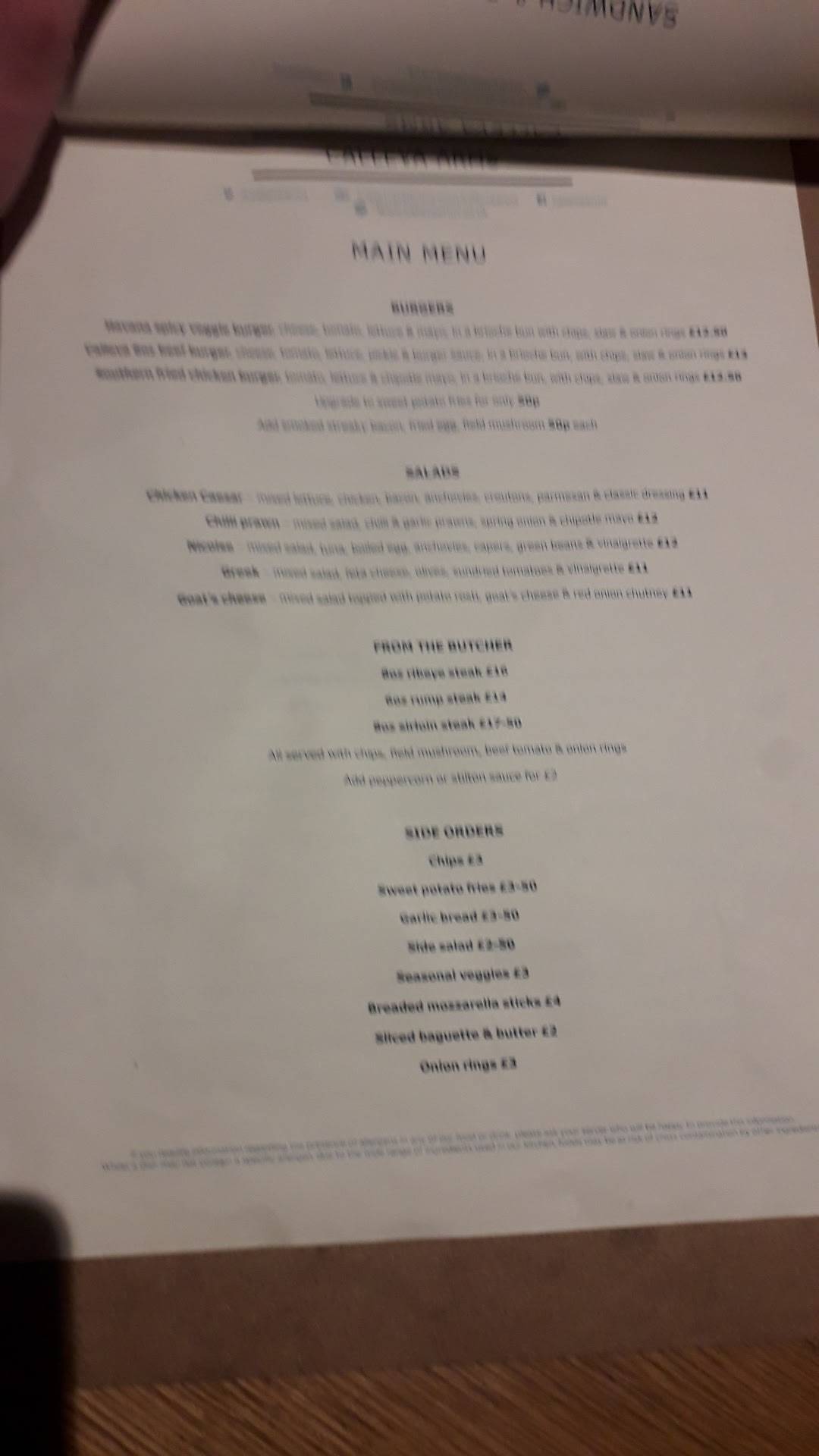 Menu at The Calleva Arms pub & bar, Tadley