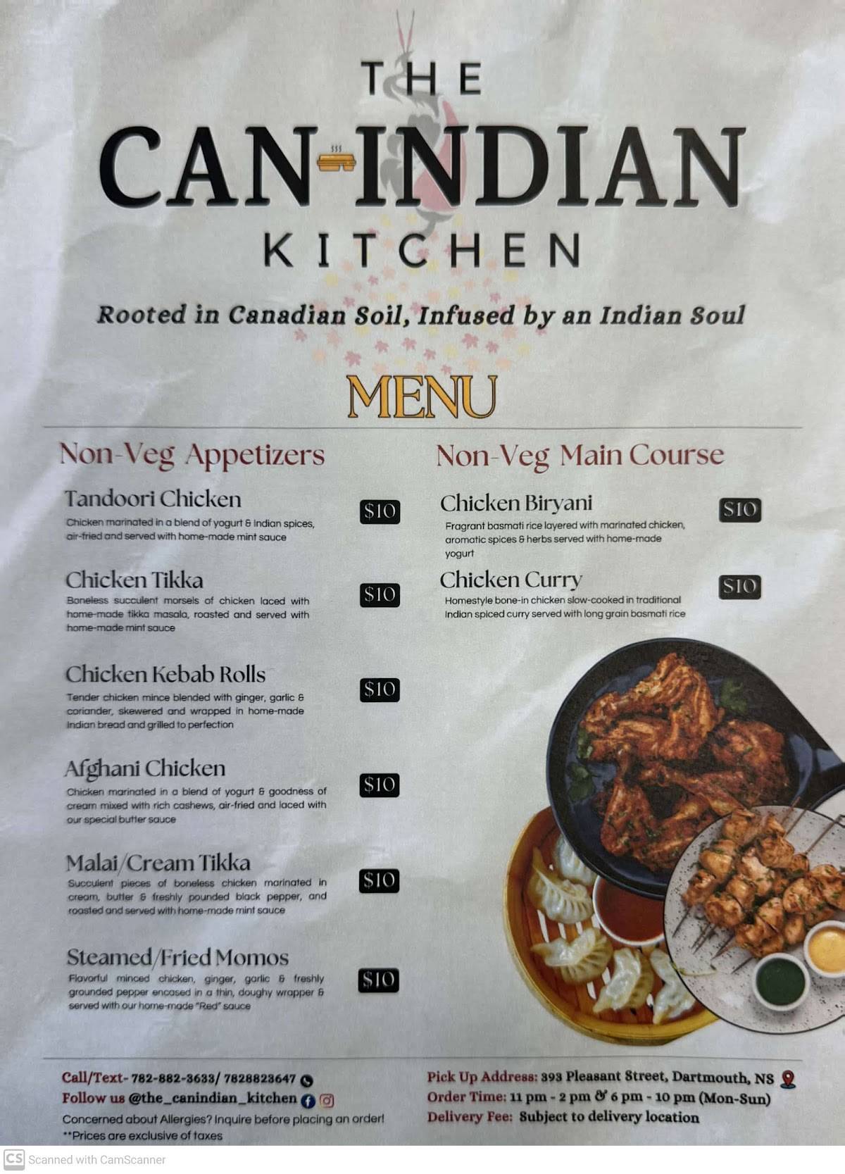 Menu au The Can-Indian Kitchen (Dartmouth) restaurant, Dartmouth