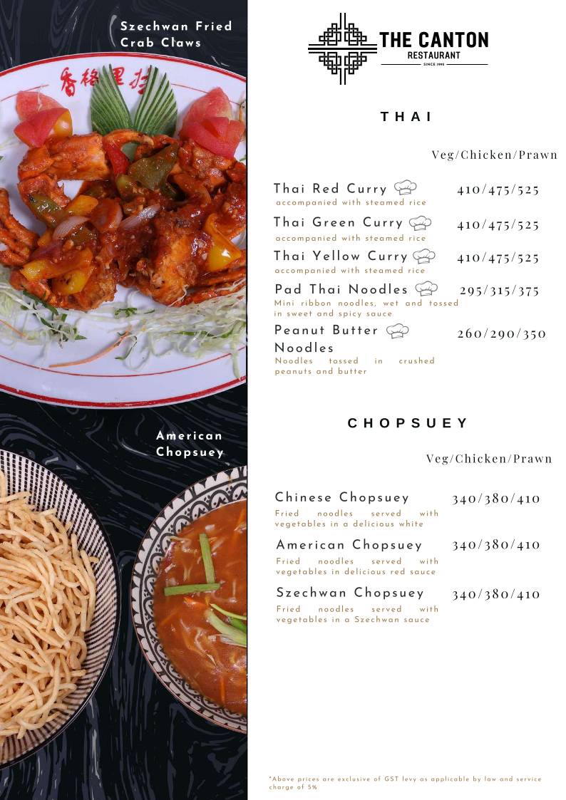 Menu at The Canton Restaurant, Chennai, 58(13