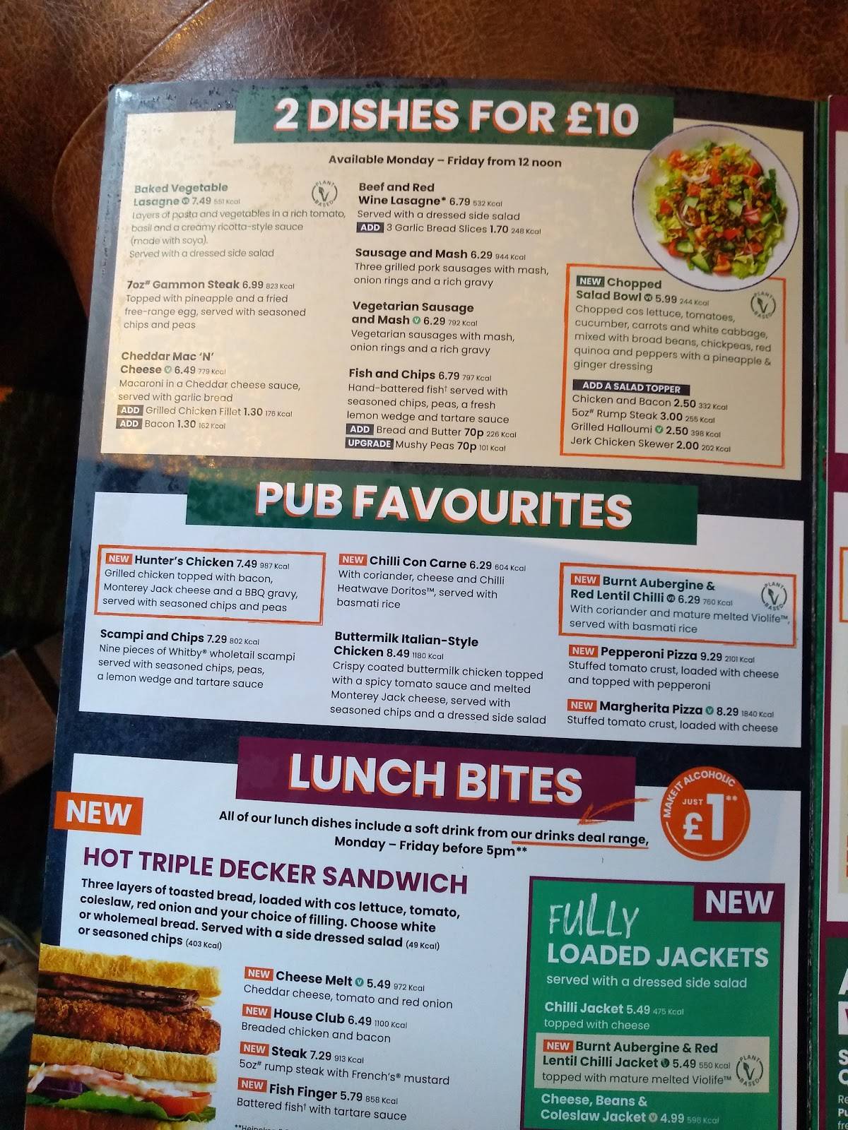 Menu at The Chaddlewood pub & bar, Plymouth