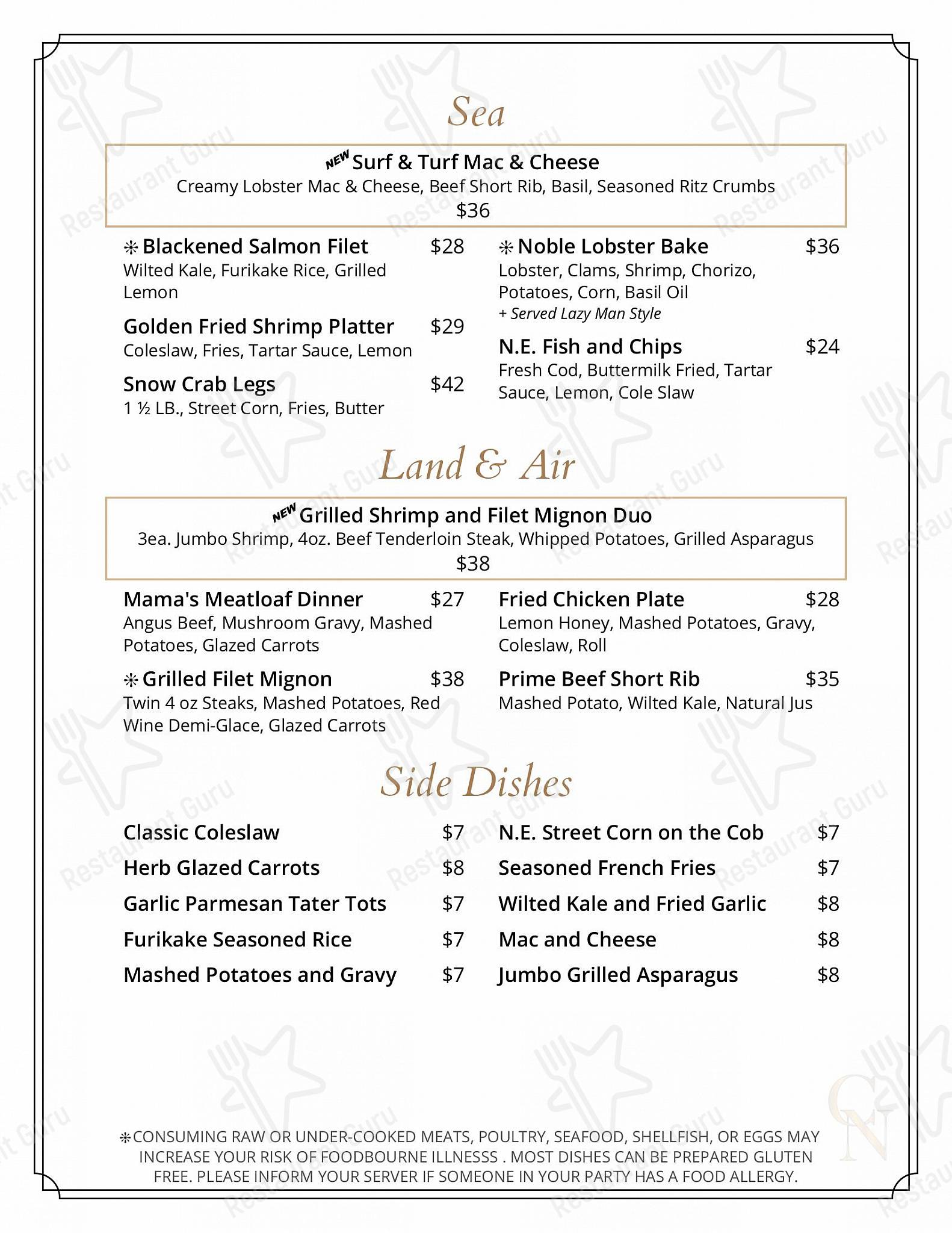 Menu at The Charlie Noble pub & bar, Nantucket