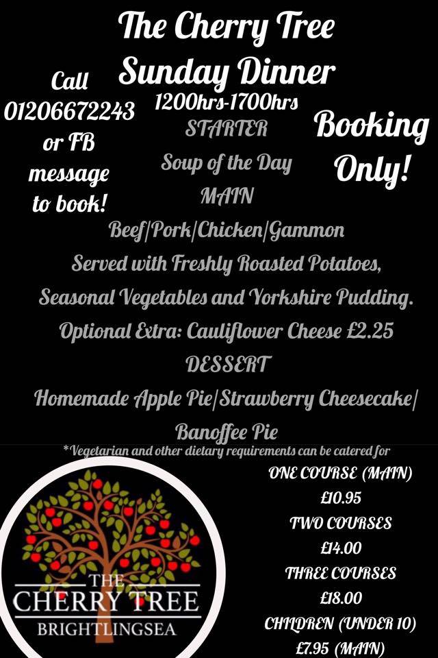 Menu at The Cherry Tree Brightlingsea pub & bar, Brightlingsea