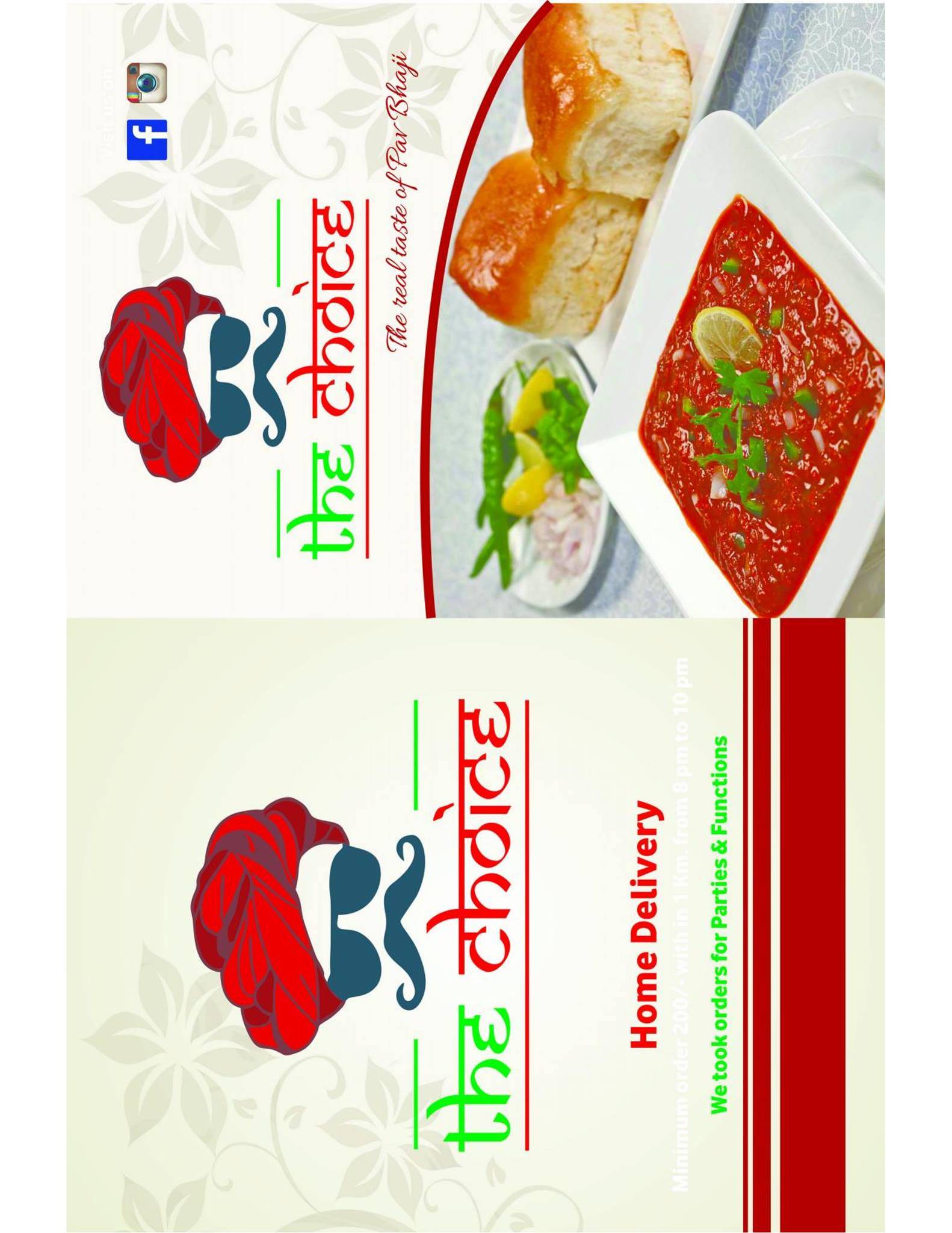 Menu at The Choice-Real taste of Pav Bhaji, Jaipur, Shop 2