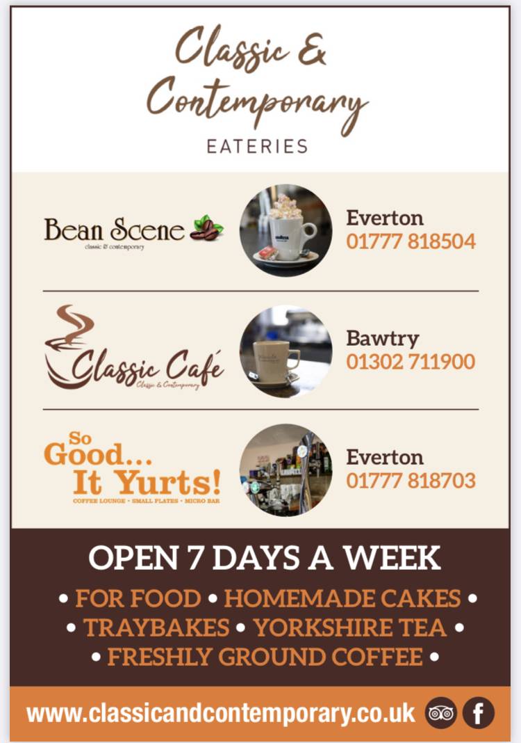 Menu at The Classic Cafe, Doncaster, Great North Road (Yorkshire Caravans)