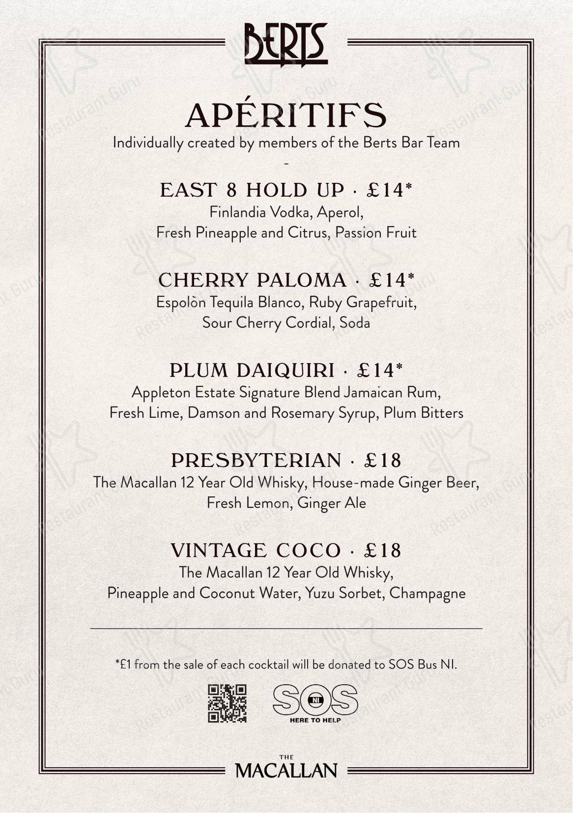 Menu at The Cloth Ear pub & bar, Belfast