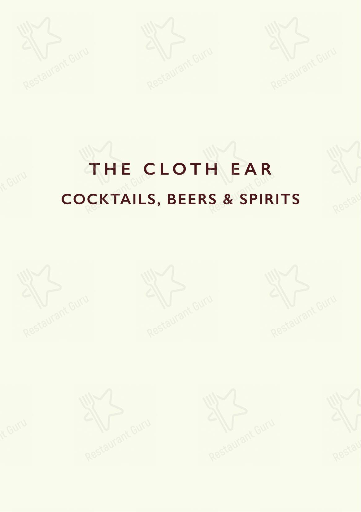 Menu at The Cloth Ear pub & bar, Belfast