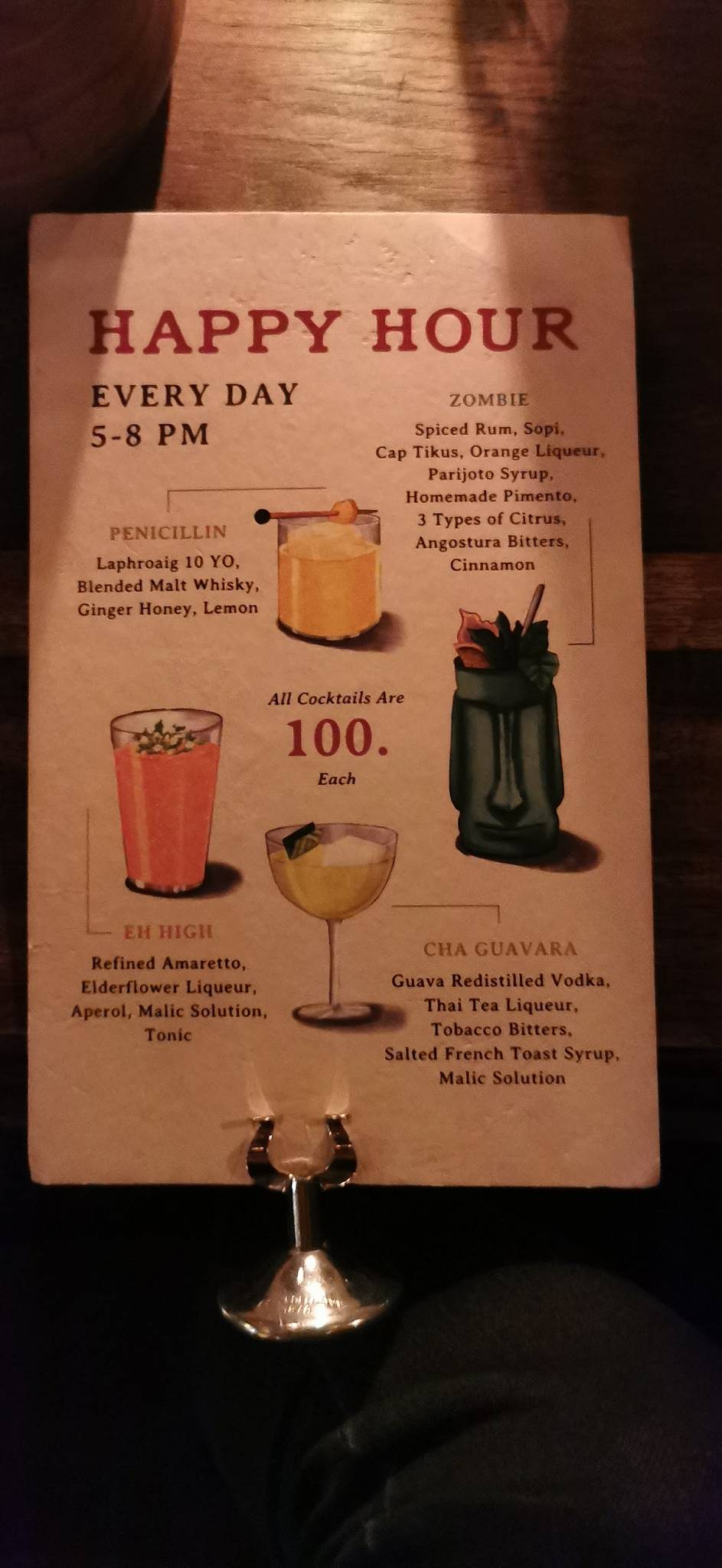 Menu at The Cocktail Club, Jakarta
