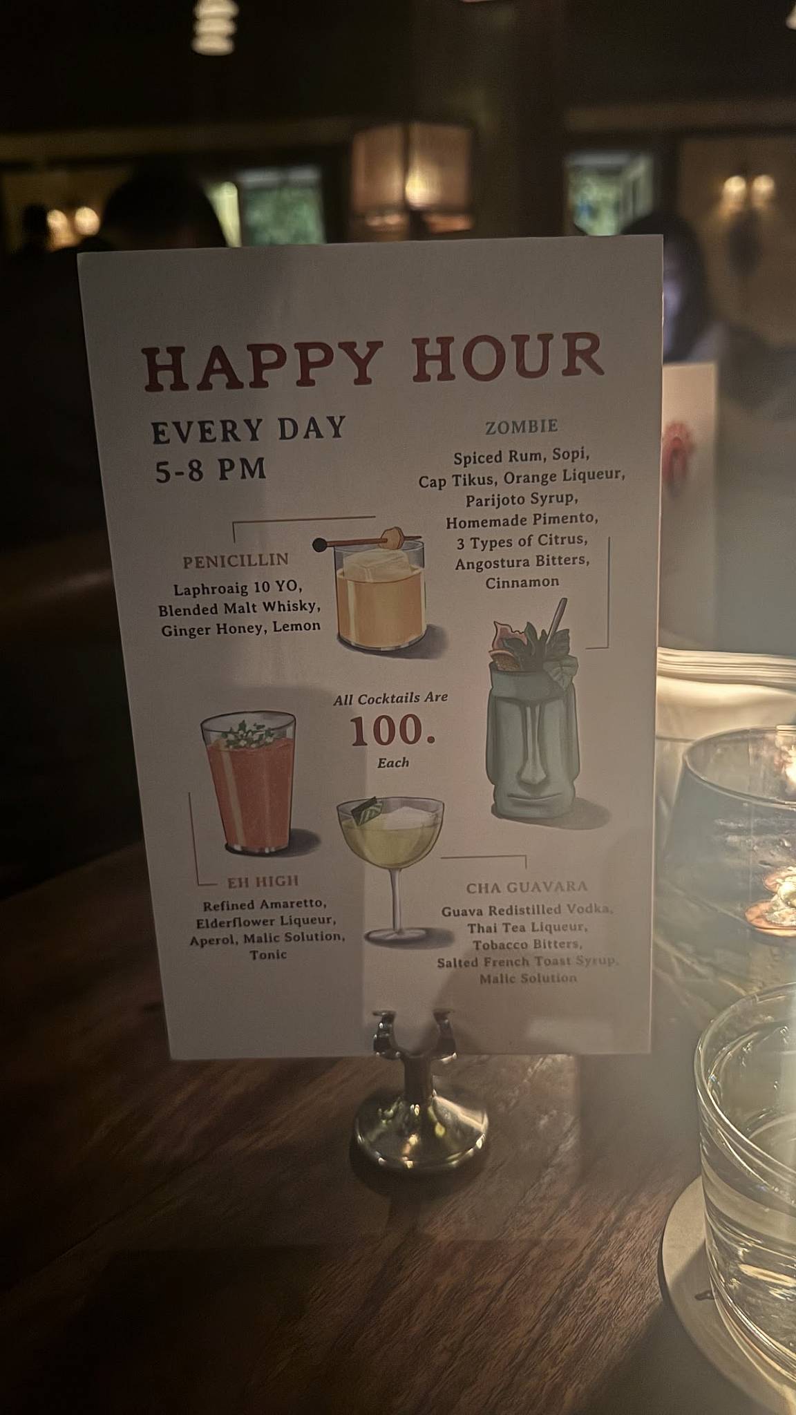 Menu at The Cocktail Club, Jakarta