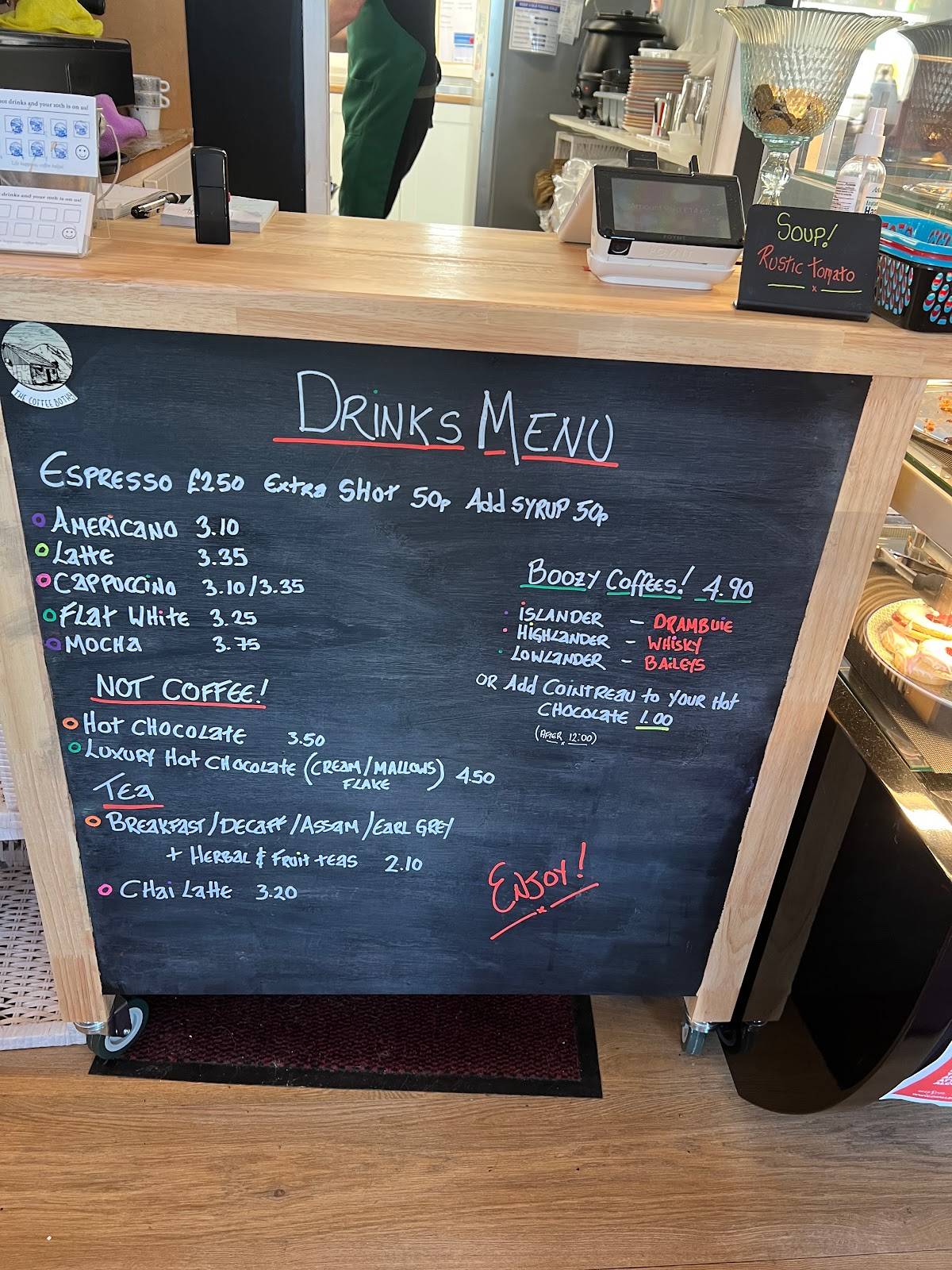 Menu at The Coffee Bothy cafe, Broadford