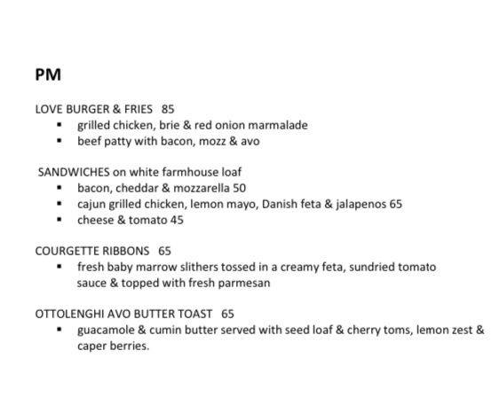 Menu at The Coffee Tree cafe, Aylesbury